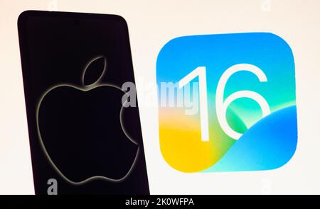 Brazil. 13th Sep, 2022. In this photo illustration, the Apple logo seen ...