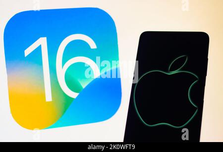 Brazil. 13th Sep, 2022. In this photo illustration, the Apple logo seen ...