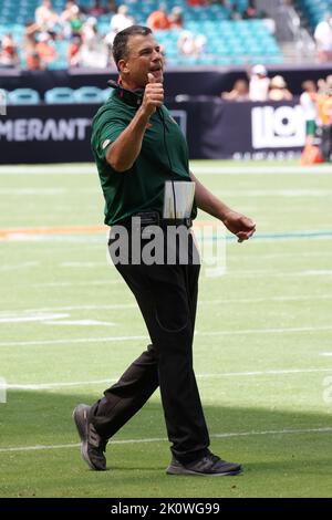 Miami head coach Mario Cristobal arrives before an NCAA college ...