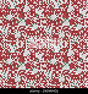 Seamless Christmas poinsettia cross stitch pattern. Decorative ornament ...