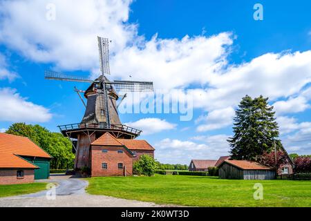 Windmill in Edewecht, East Friesland, Germany Stock Photo - Alamy