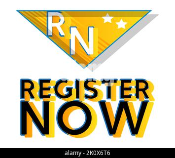 Register Now icon. Superhero coat of arms. Colorful comic book style ...