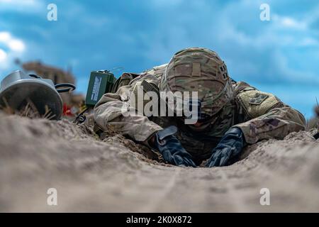 Trzebein, Poland. 1st Sep, 2022. U.S. Soldiers with 588th Brigade ...