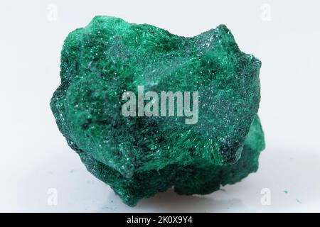 Natural gemstone green malachite on white background Stock Photo - Alamy