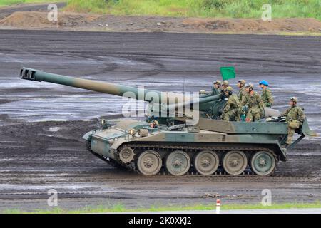 203mm Self Propelled Howitzer of Japan Ground Self-Defense Force Stock ...