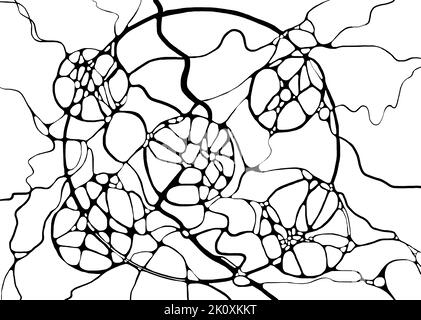 Abstract neurographic drawing with pen. Drawing neurographic art ...