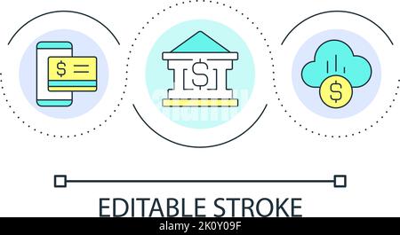 Mobile banking loop concept icon Stock Vector Image & Art - Alamy