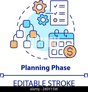 Planning phase in IT project management. Detailed depiction of ...