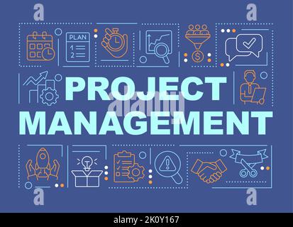 Project management word concepts blue banner Stock Vector Image & Art - Alamy