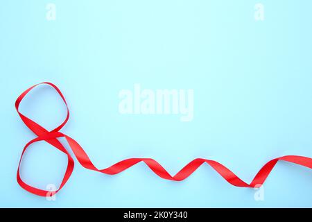 Ribbons shaped as 8 March on white with copy space. International Women ...