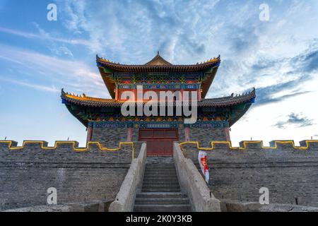 Pedestrian area of Fortifications of Xi'an, China. Old city walls ...