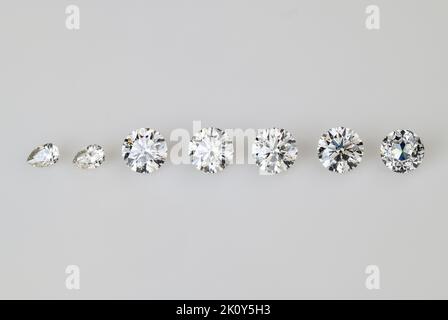 Round Cut Diamond Gemstones on The White Background Stock Photo - Alamy