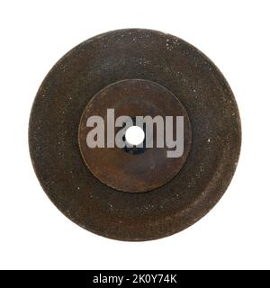 old grinding wheel isolated on white background Stock Photo - Alamy