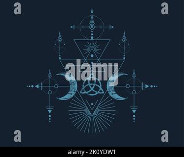 Triple Goddess and Flower of Life, Sacred Geometry, tribal triangles ...