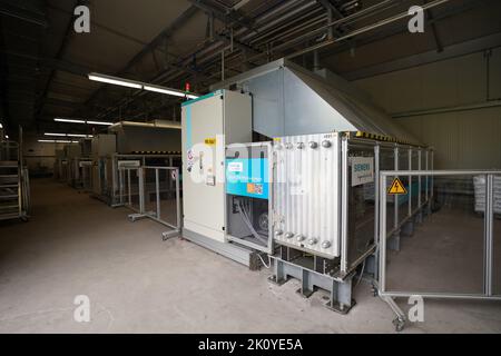 14 September 2022, Hamburg: View of the hydrogen electrolysis unit of ...