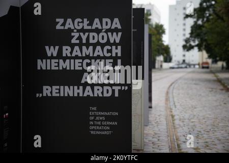 Boards are seen on Stare Nalewki street with information on operation ...