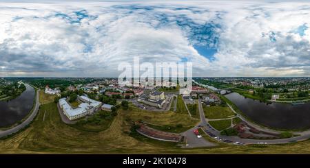 360° view of aerial full seamless spherical 360 hdri panorama view in ...