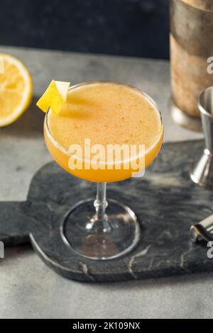 Boozy Refreshing Applejack Rabbit Cocktail with Lemon and Orange Stock ...