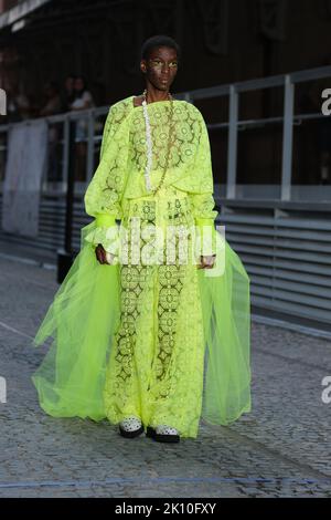 Madrid, Spain. 14th Sep, 2022. A model walks the runway wearing a ...