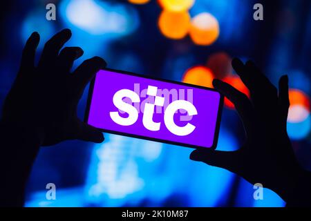 In this photo illustration, the Saudi Telecommunication Company (STC ...