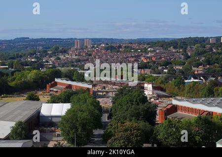 The old Farnell Electronics buildings in Armley, Leeds being demolished ...