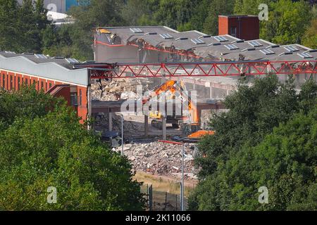 The old Farnell Electronics buildings in Armley, Leeds being demolished ...