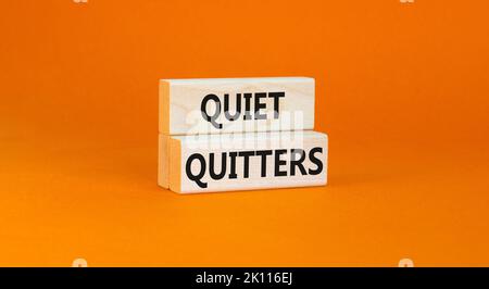 Quiet quitters symbol. Concept words Quiet quitters on wooden blocks ...