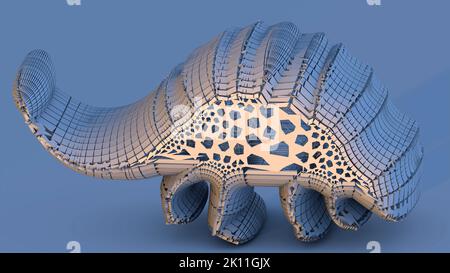 A 3D Illustration of a modeled architectural structure of a dinosaur ...