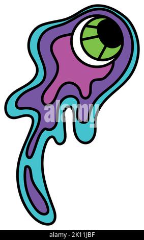Isolated colored 60s groovy eye emote graffiti Vector Stock Vector ...