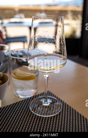 Txakoli or chacolí slightly sparkling very dry white wine produced in ...