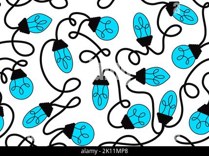 Festive illumination seamless idea light bulbs pattern for wrapping ...