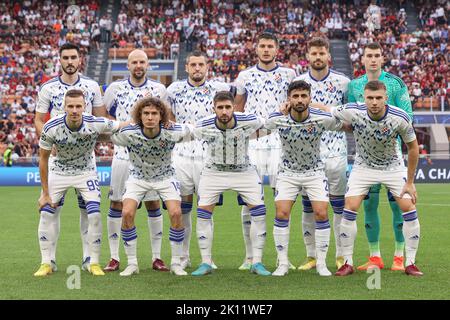 Dinamo Zagreb players line up with mascots prior to kick-off. Photo ...