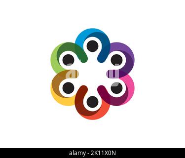 colorful floral curve centralized connection Stock Vector Image & Art ...