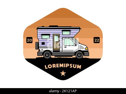 Van box adventure camper illustration badge design Stock Vector Image ...