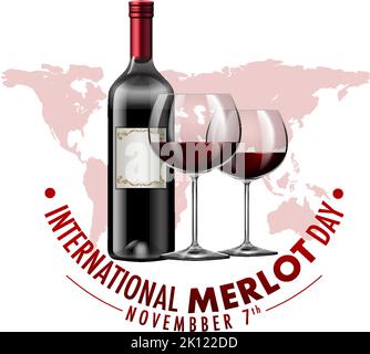 Intenational Merlot Day Banner Design illustration Stock Vector Image ...