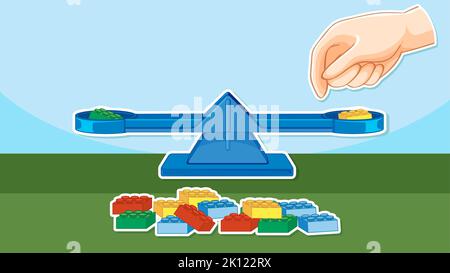 Comparing masses by using a simple balance illustration Stock Vector ...