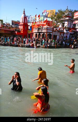 India. Uttar Pradesh. Haridwar. Opening of the Kumbha Mela, one of the ...