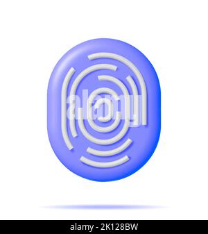 3d render fingerprint icon Stock Vector Image & Art - Alamy