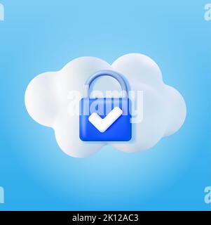 3d White Cloud with Locked Padlock Stock Vector Image & Art - Alamy