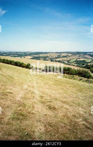 Hilly farmland, High Bickington, North Devon, England , United Kingdom ...