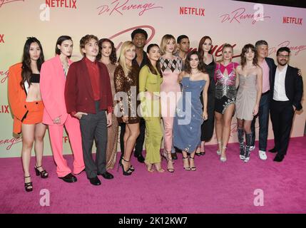 (L-R) DO REVENGE Cast - Rish Shah, Jonathan Daviss, Paris Berelc, Sarah ...