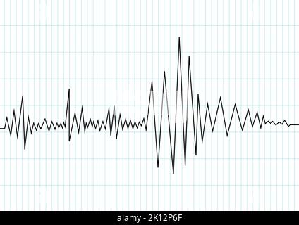 Seismogram earthquake graph. Oscilloscope waves, seismograms waveform ...