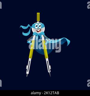 measure compass divider cartoon vector illustration sign color Stock ...