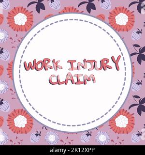Writing displaying text Work Injury ClaimMedical care reimbursement ...