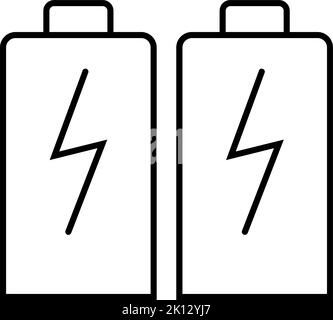 Batteries line vector icons and signs. Charger, Power, Rechargeable ...