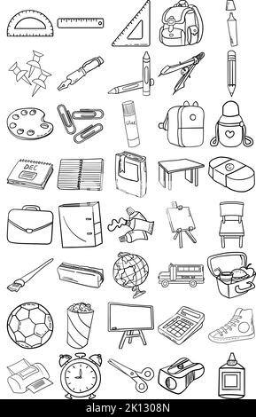 Hand drawn doodle ruler. Vector sketch illustration of black outline ...