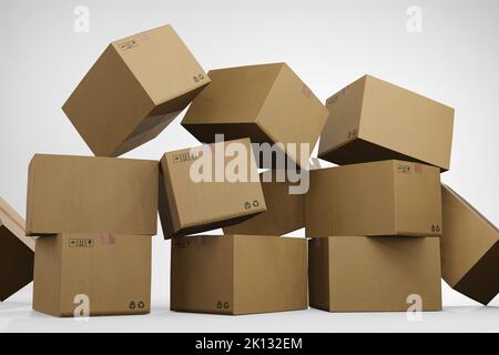 Shipping cargo supply chain and pile up at a port and piling ship ...