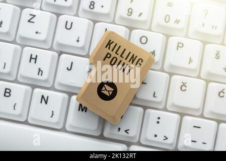 Hand writing sign Killing Point, Business showcase Phase End Review ...