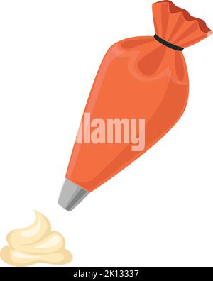 Hand drawn pastry Icing bag with nozzle. Baking piping bag. Vector ...