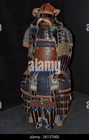 Yoroi. Traditional armor of Japanese samurai with mask and horns Stock ...